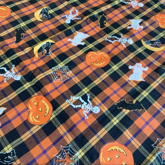 Dining | Vintage Style Halloween Tablecloth Plaid Ghost | Poshmark